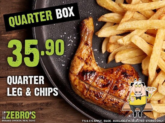 Menu at Zebro's restaurant, Upington