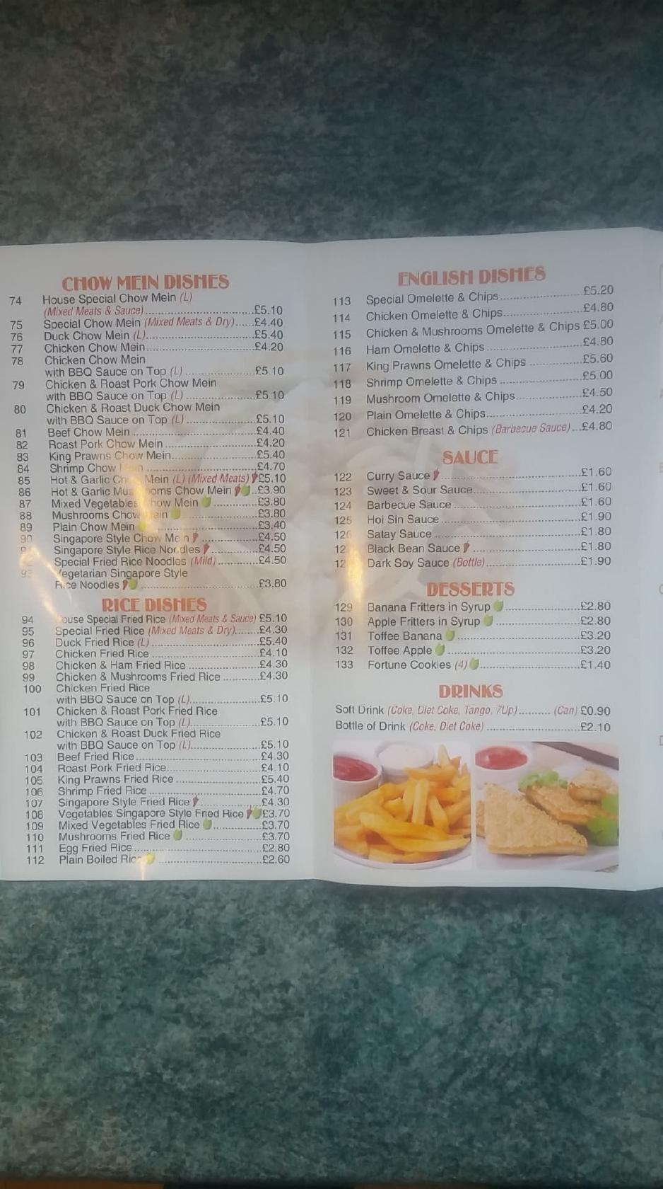 Menu at Noble House restaurant, Snodland, 113 Malling Rd