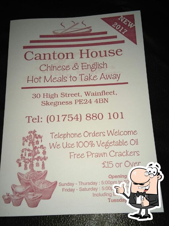 Menu at Canton House fast food, Skegness