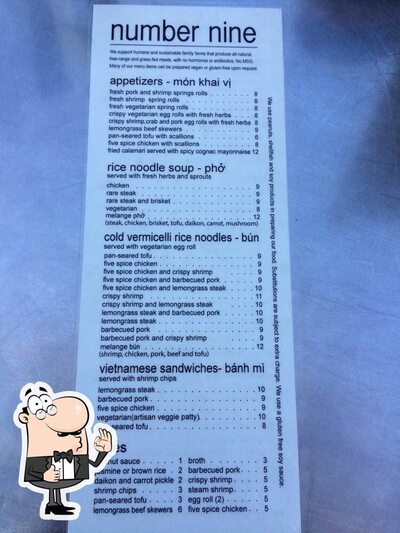 Number Nine, Long Beach - Restaurant menu, prices and reviews