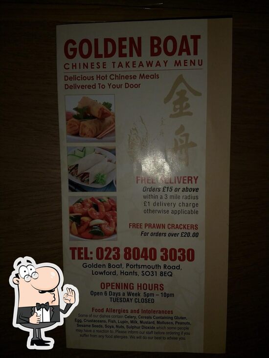 Menu at Golden Boat fast food, Southampton, 1/Oaktree House/Portsmouth Rd