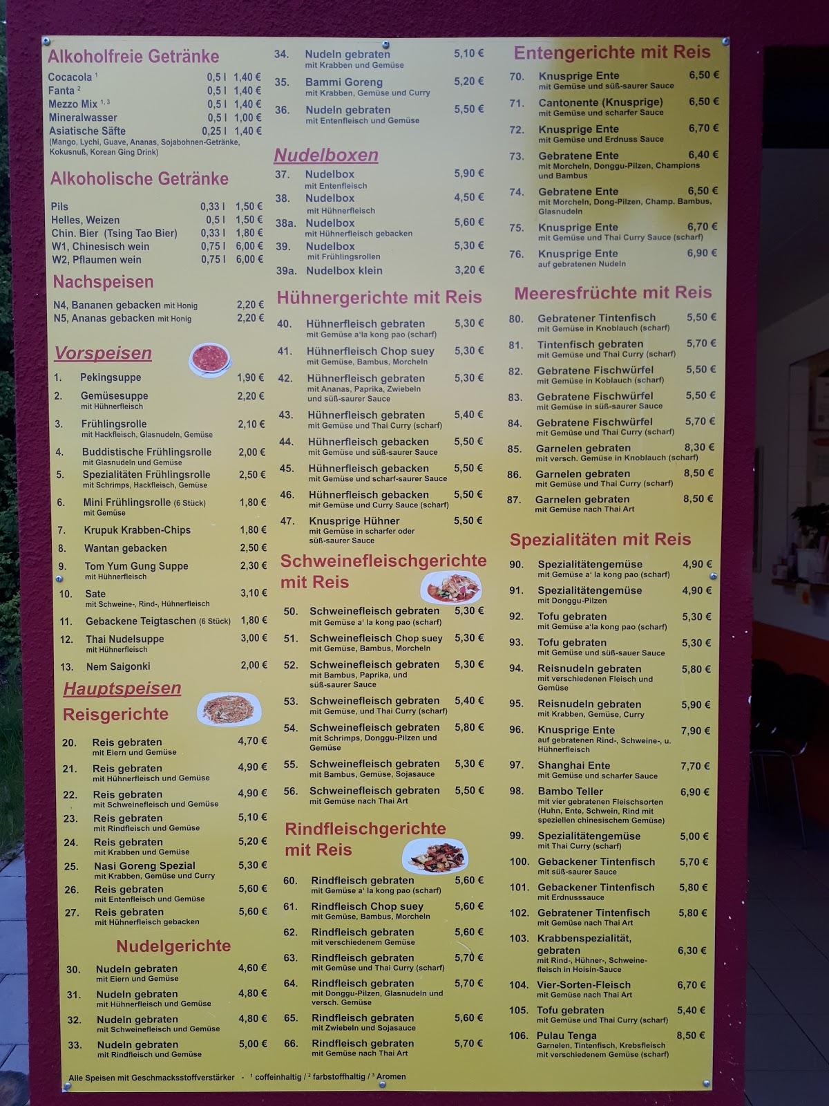 Speisekarte von Asia Grill Tanh Dat restaurant, Neumarkt-Sankt Veit