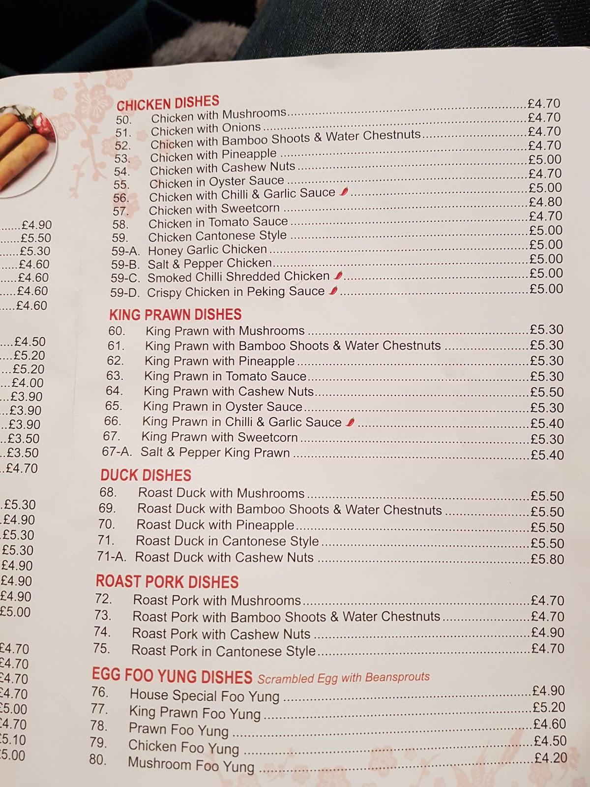 Menu at Tiger Chan fast food, Crewkerne