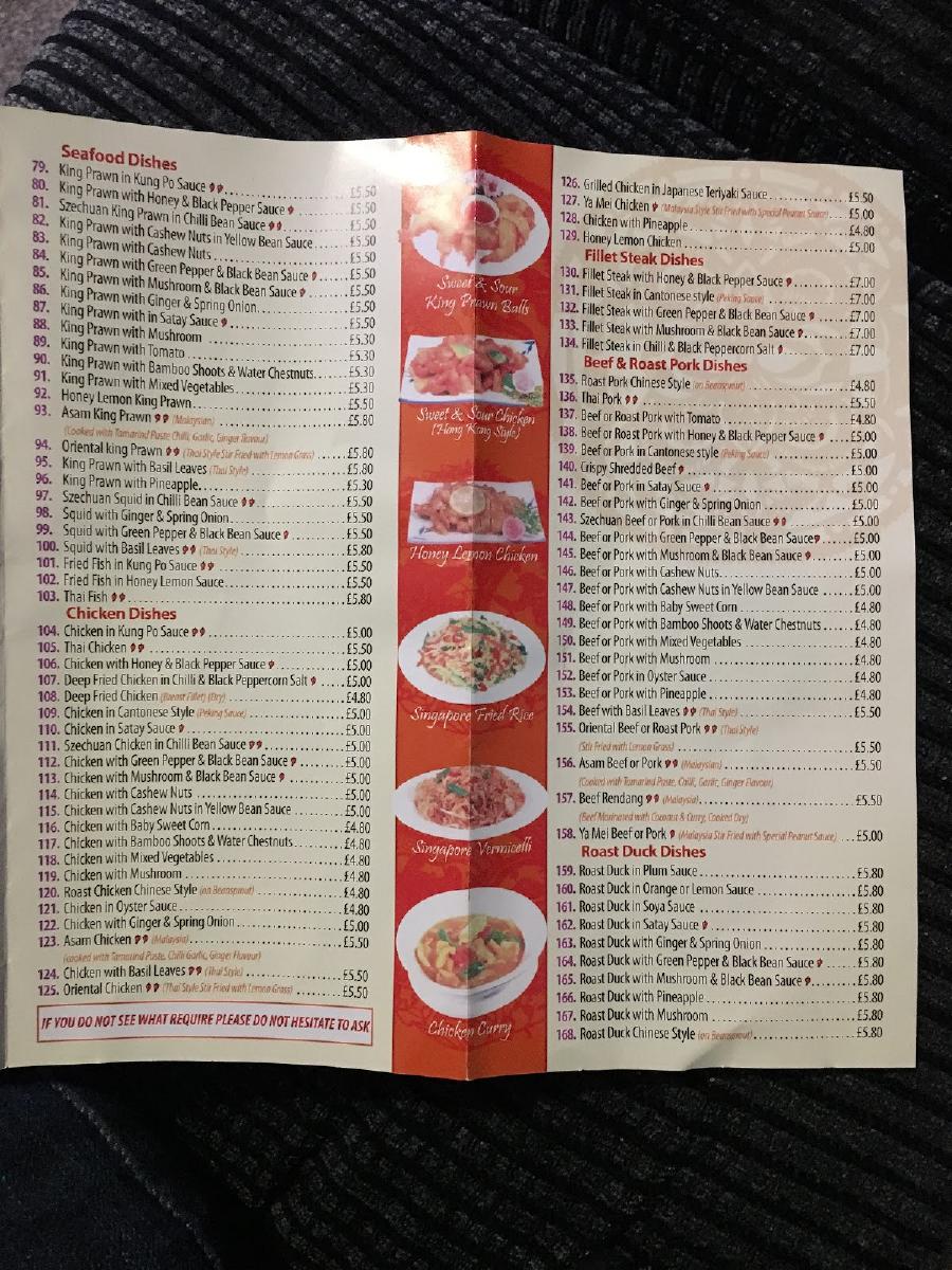 Menu at Imperial Garden fast food, Rushden