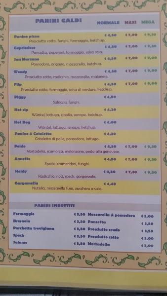 Menu da Casa del Panino di Crestani Eugenio, Oderzo