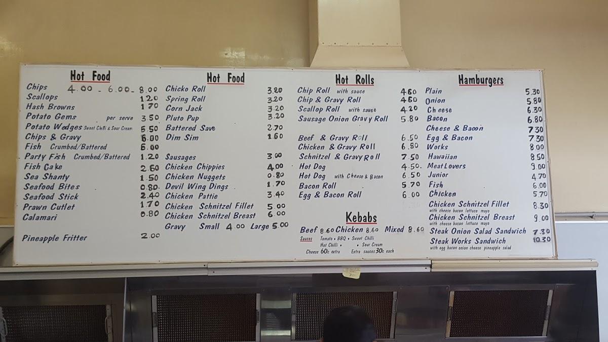 Menu at Blue Bells Takeaway fast food, West Wallsend, 68 Carrington St