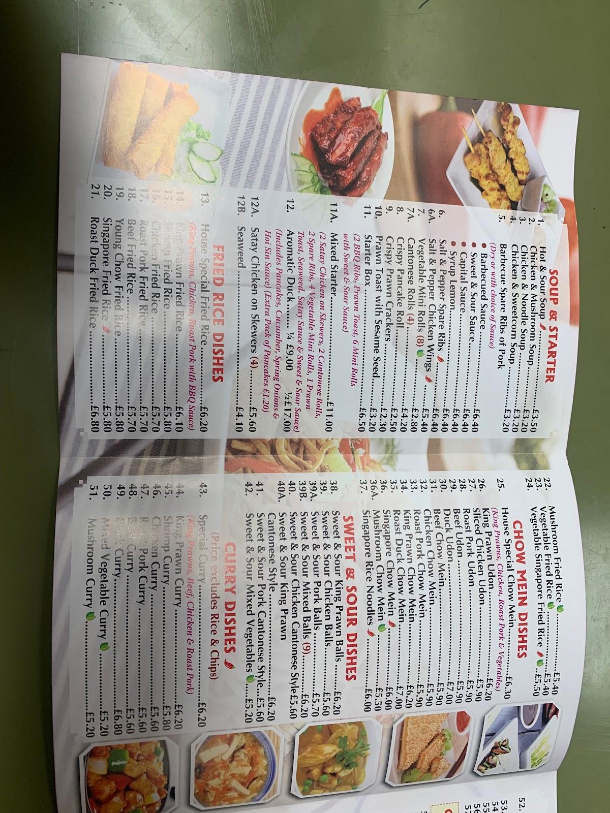 Menu at Silver Star fast food, Wragby