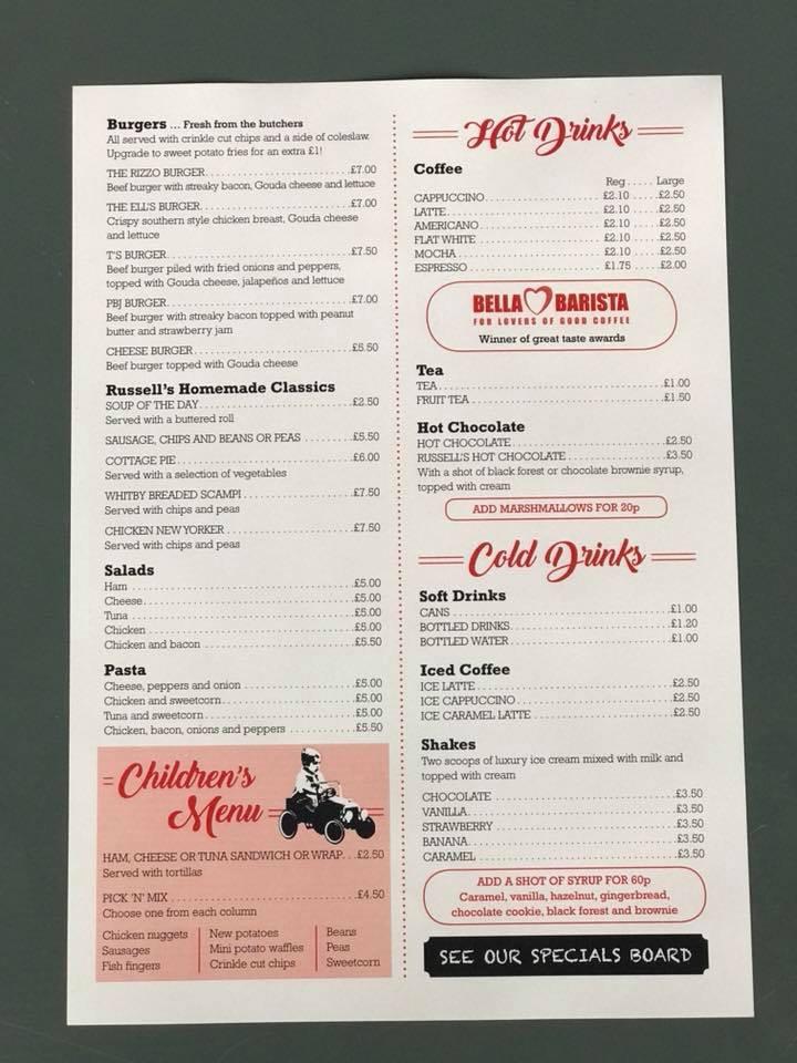 Menu at Dixie's Kitchen restaurant, Fakenham