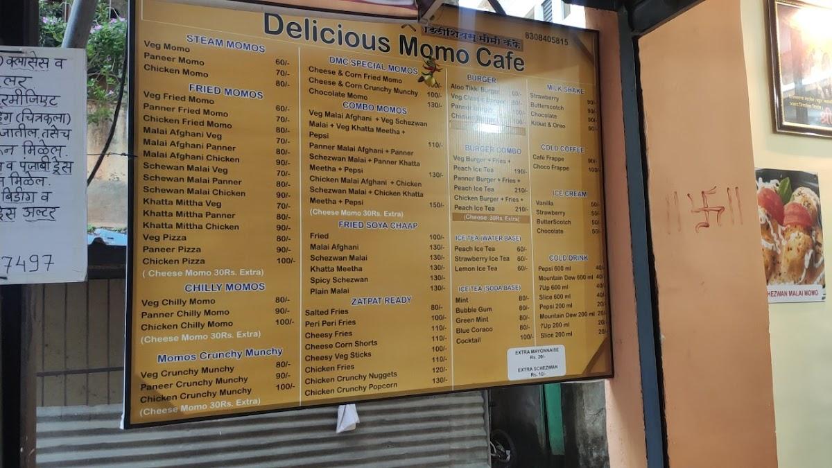 Menu at Delicious momo cafe, Dombivli, police station