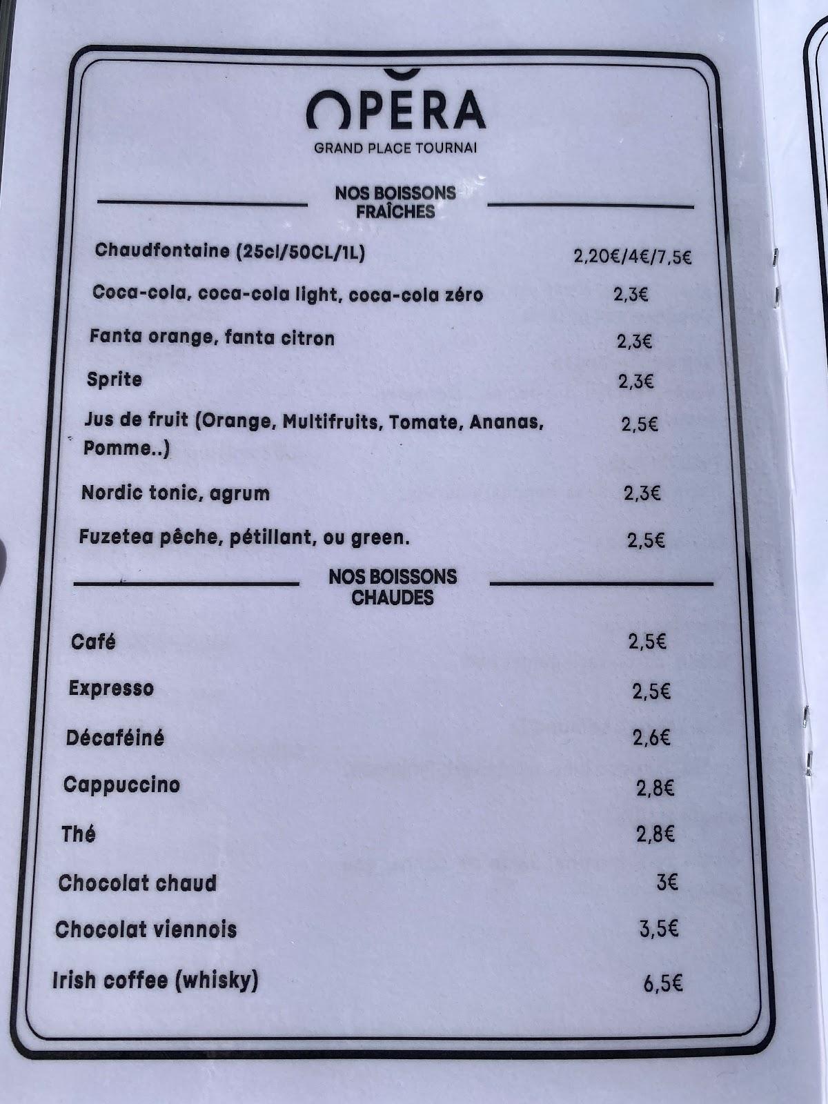 Menu au Opéra food & drink, Tournai