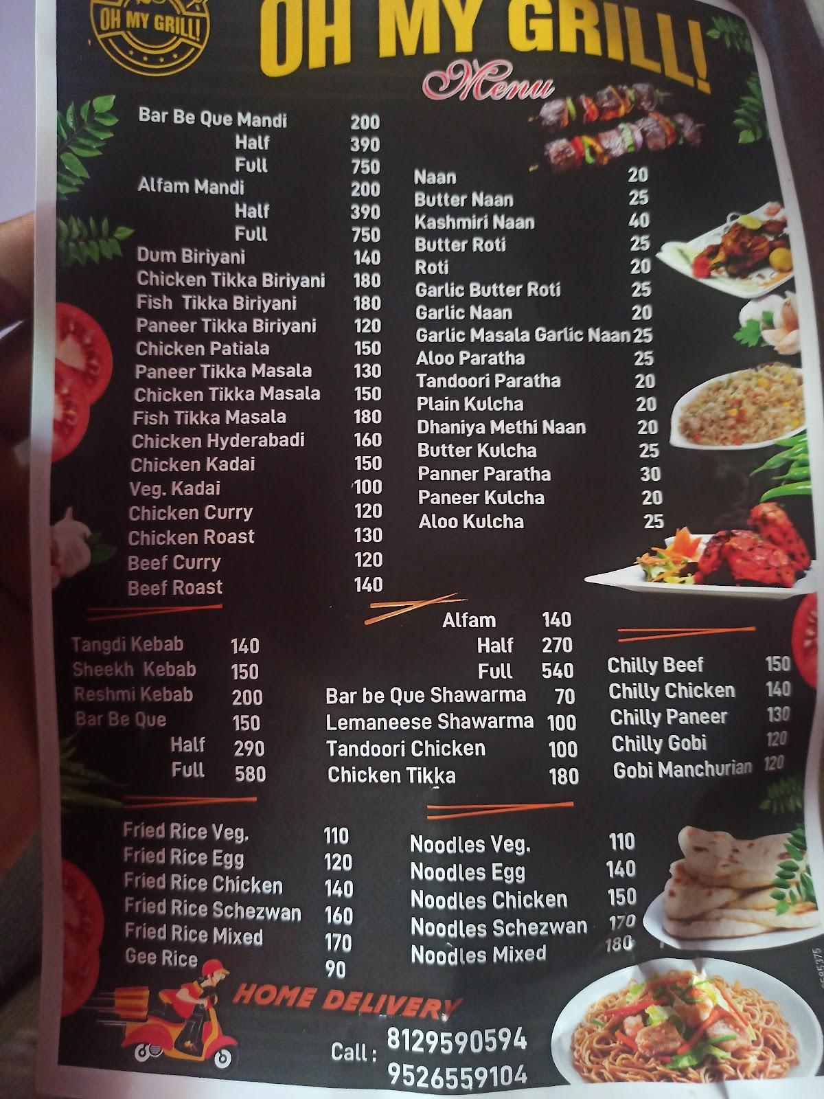 Menu at OH MY GRILL OTTAKANJIRAM, Kottayam
