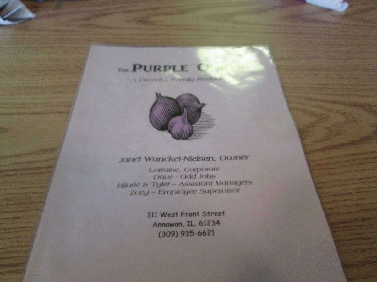 Menu at Purple Onion restaurant, Annawan