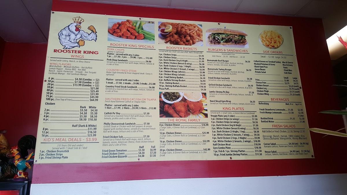 Menu at Rooster King Fried Chicken restaurant, Fairburn
