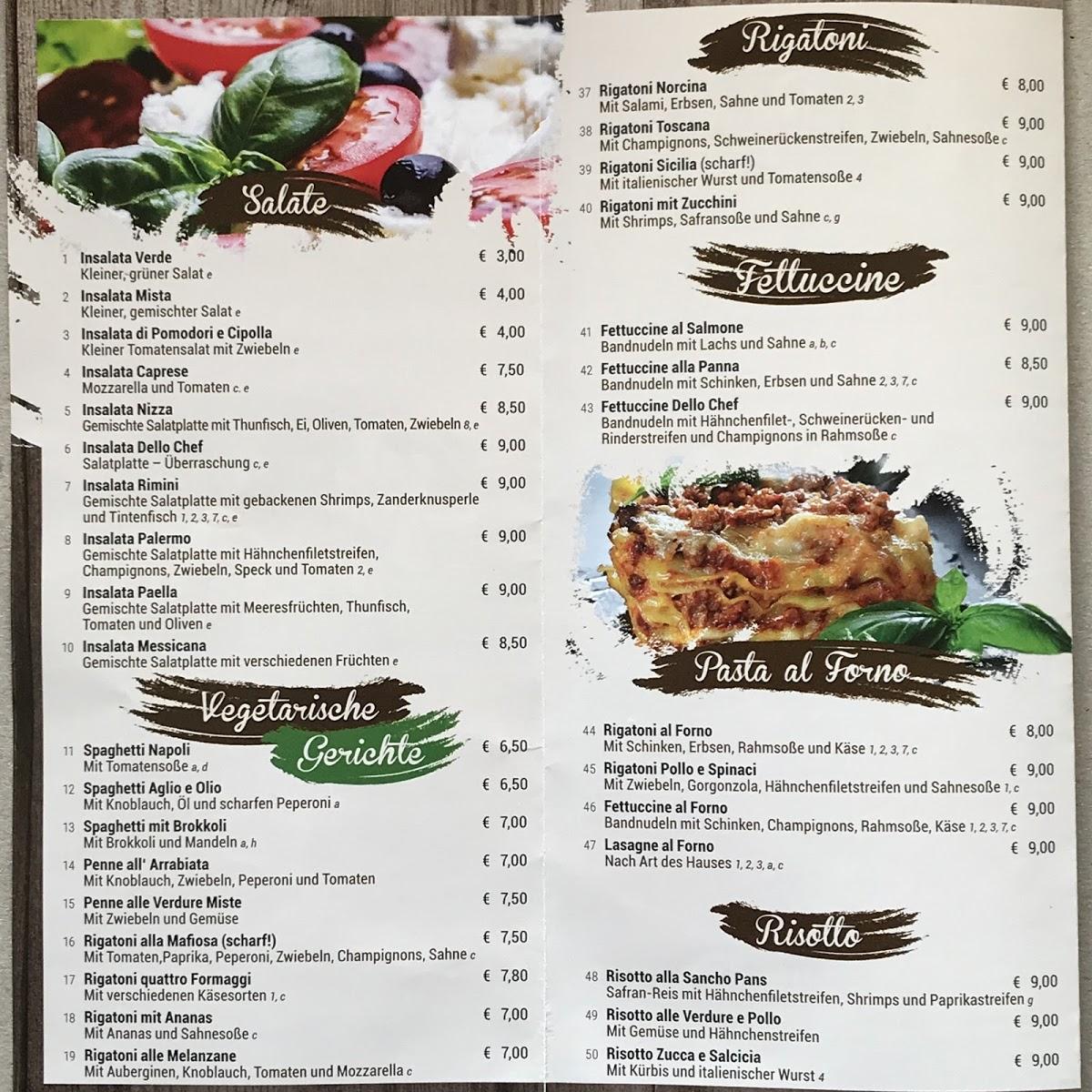 Speisekarte von Pizza e Pasta DA GIOVANNI, Albstadt