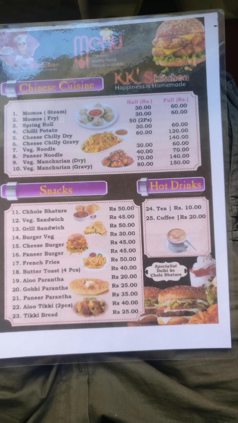 Menu at KK's Kitchen, Rehan