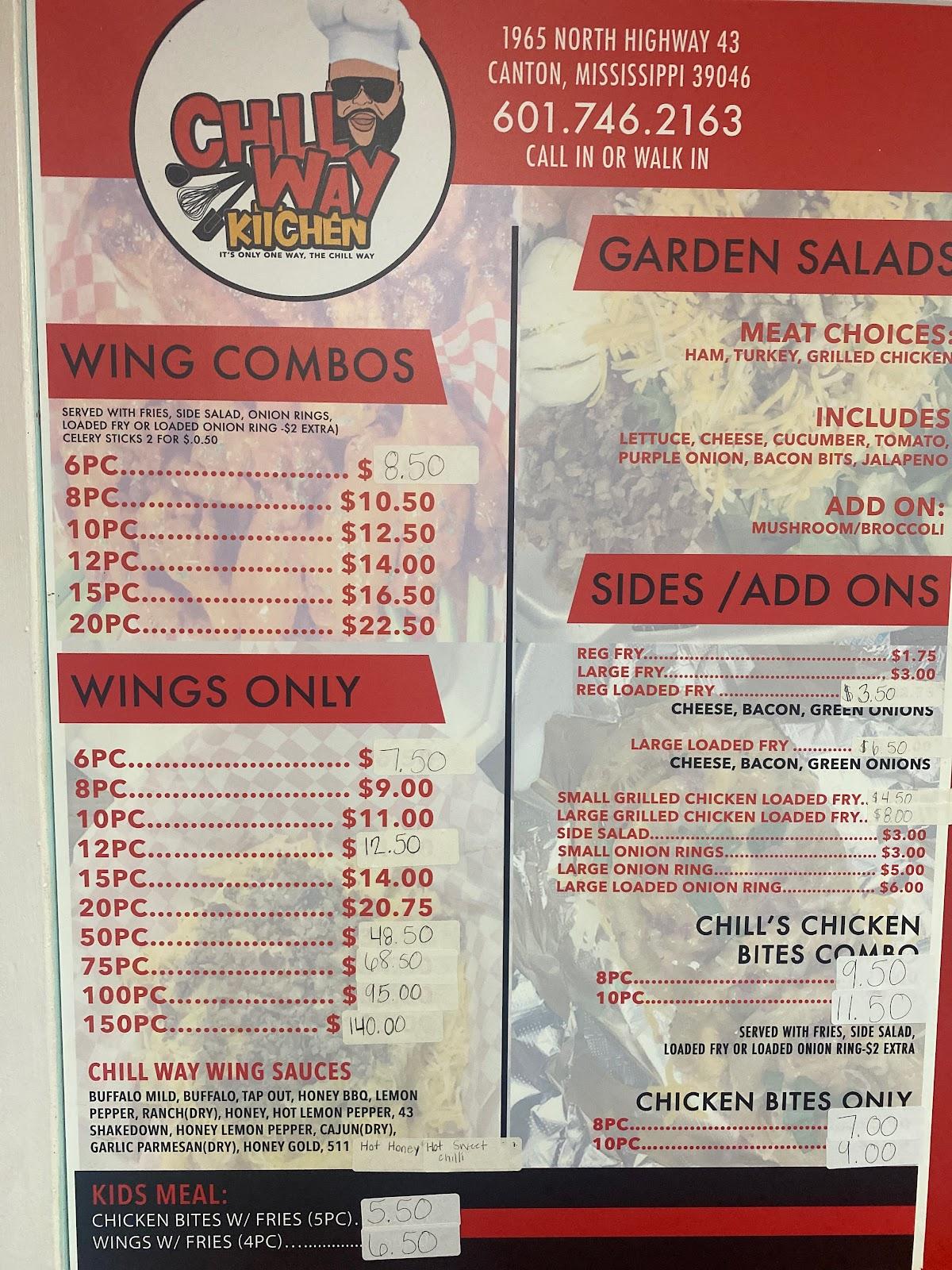 Menu at Chill Way Kitchen restaurant, Canton