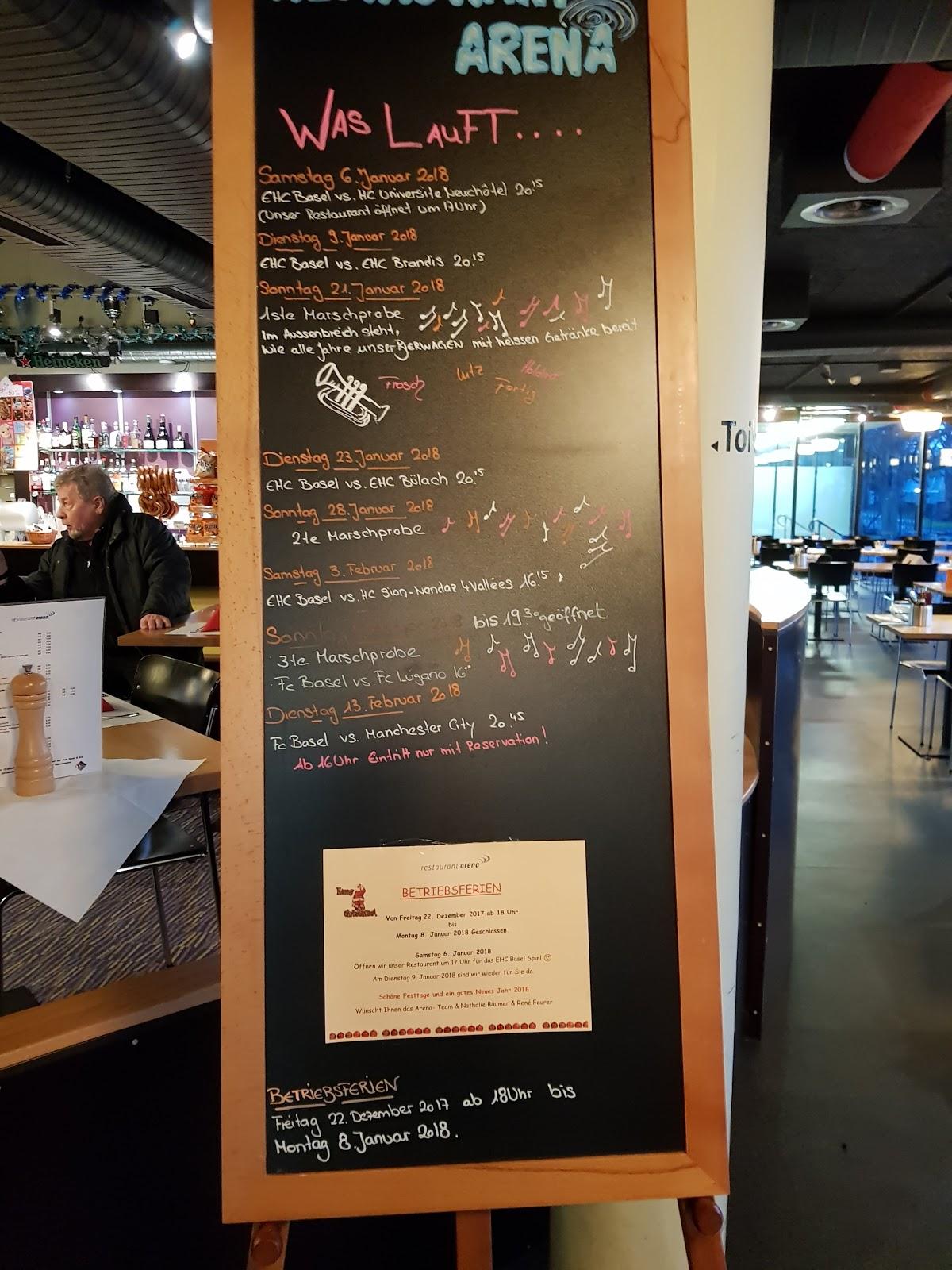 Menu au Restaurant Arena, Münchenstein, Mittlere Allee 18