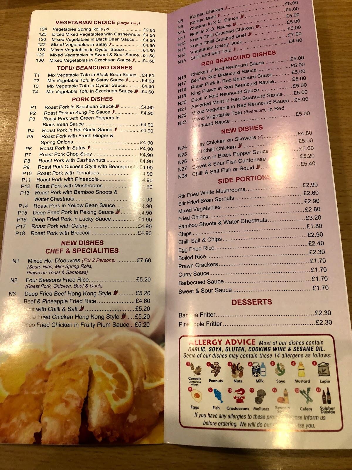 Menu at China Master Chef restaurant, Leicester
