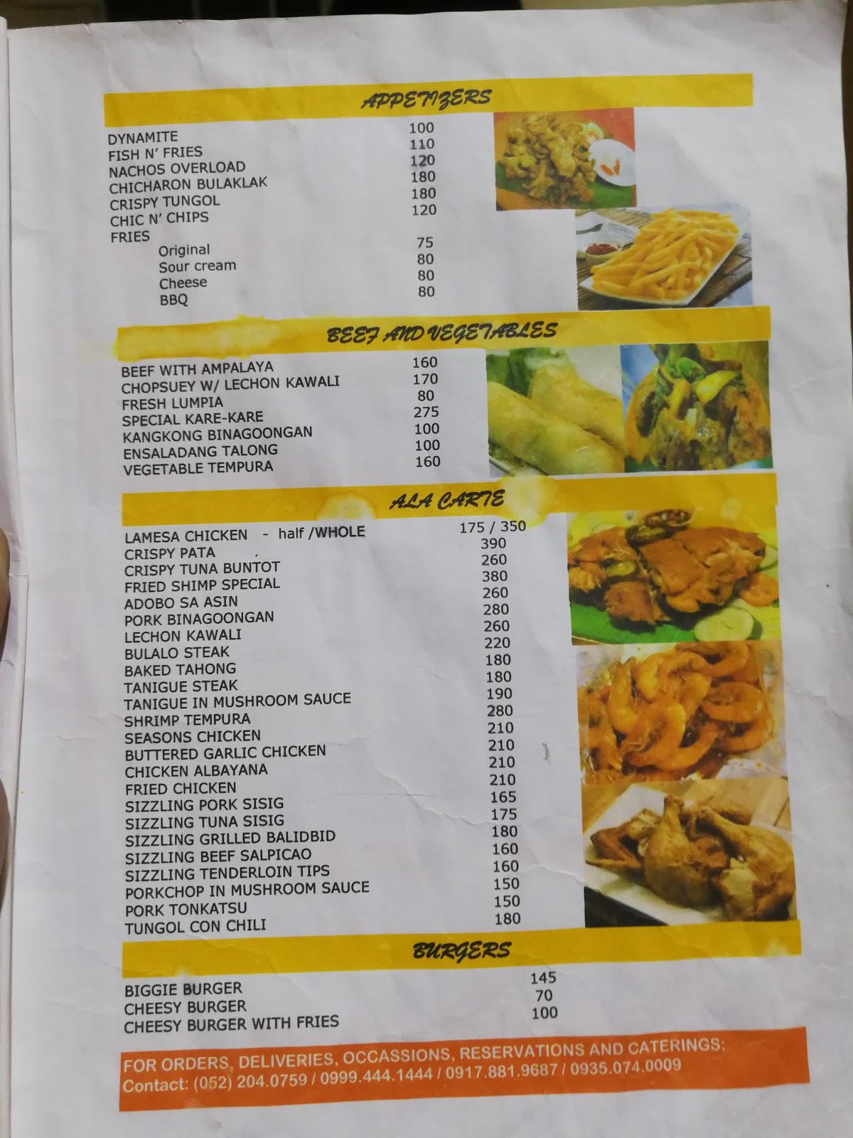 Carta del restaurante LaMesa DINER, Legazpia