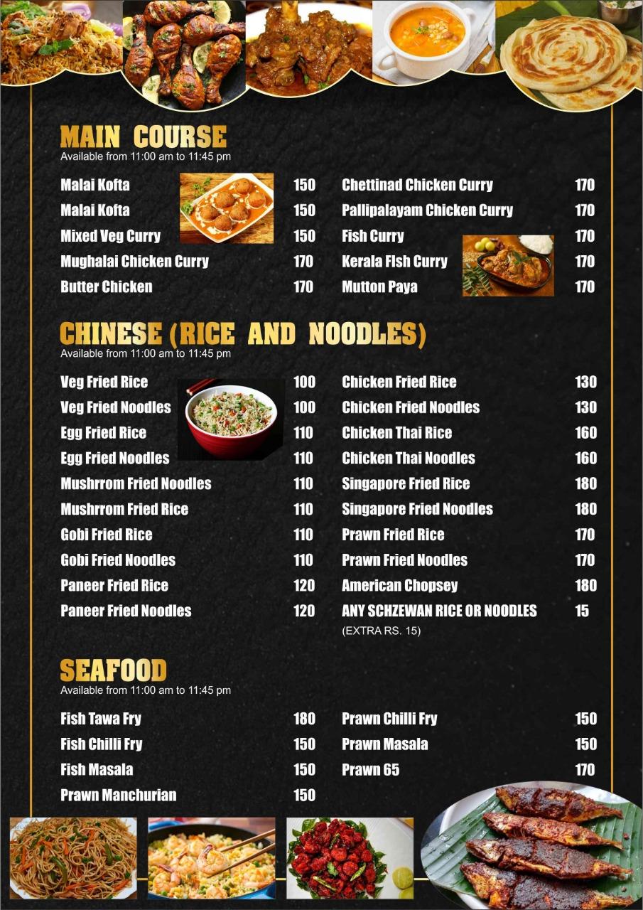 Menu at Moni's Kitchen - A Family Resturaunt., Chennai