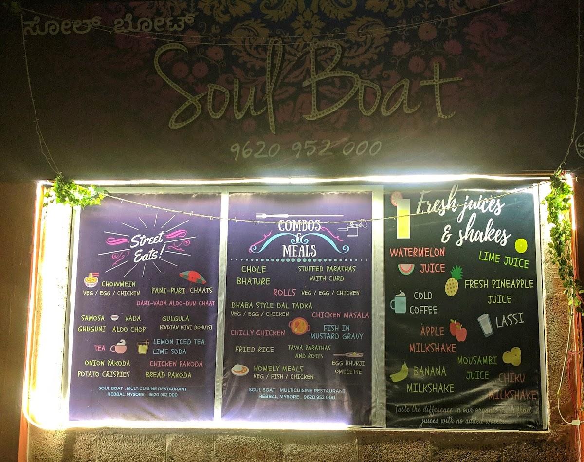 Menu at Soul Boat, Mysuru, 291-CA