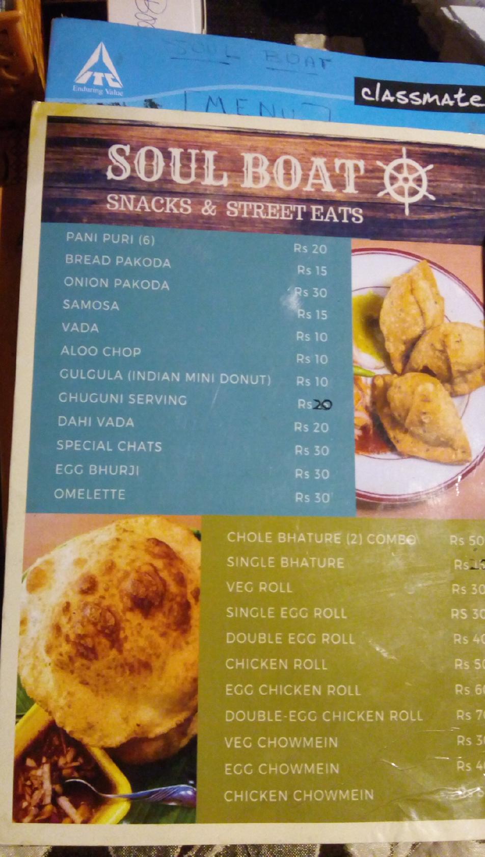 Menu at Soul Boat, Mysuru, 291-CA