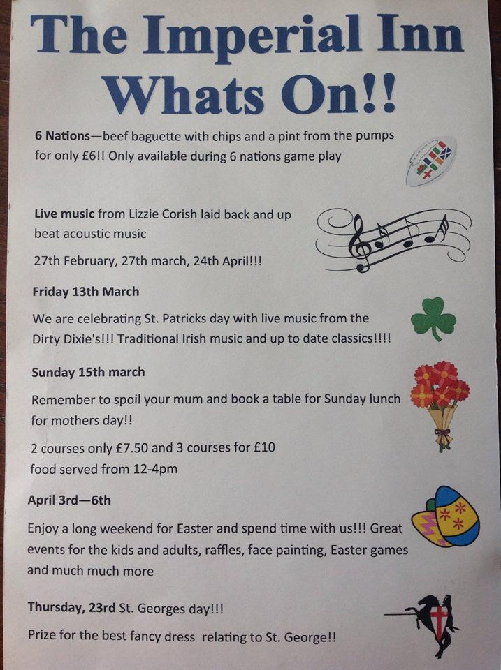 Menu at Imperial Inn pub & bar, Ivybridge