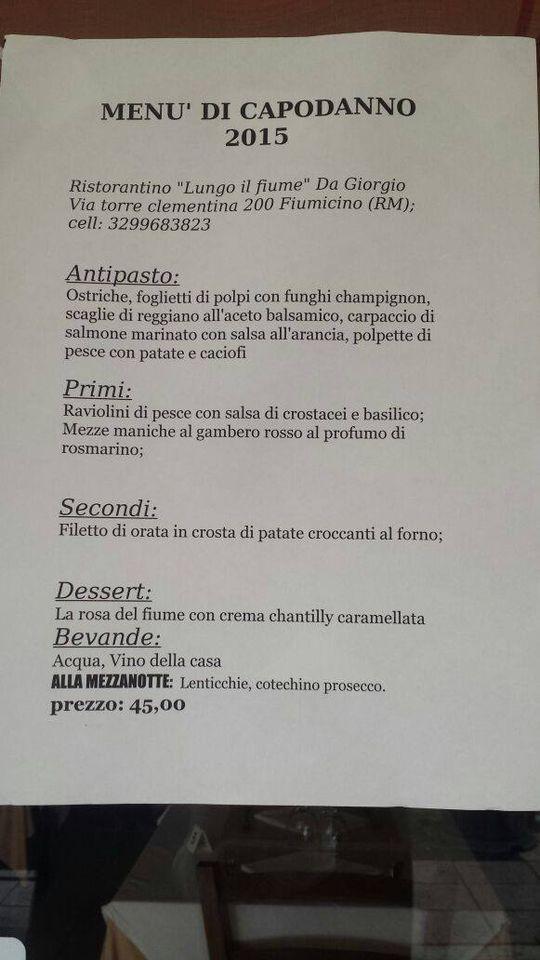 Menu da Ristorante Lungo il Fiume, Fiumicino