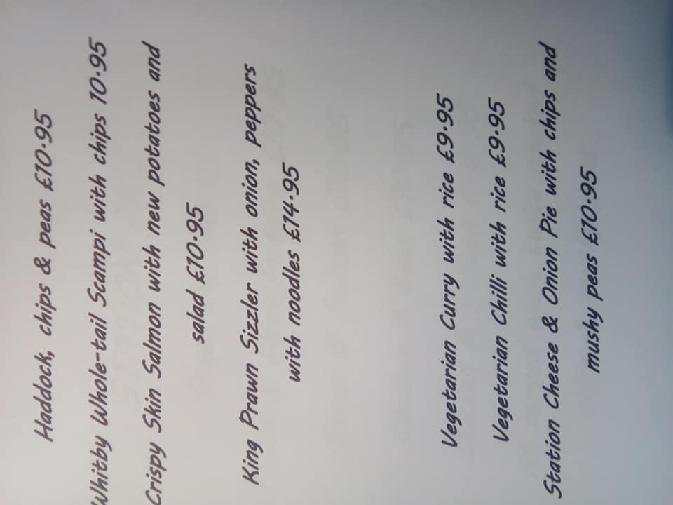 Menu at Station Inn pub & bar, Tollerton