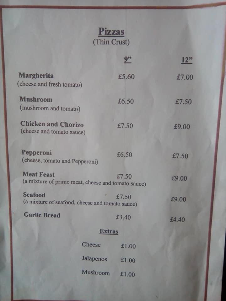 Menu at Station Inn pub & bar, Tollerton