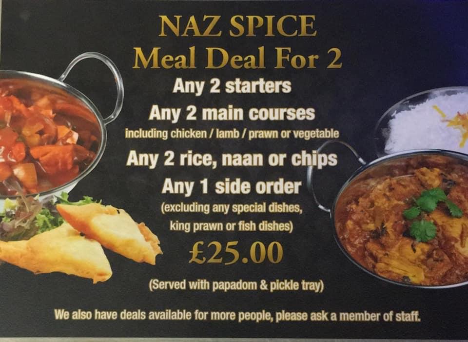 Carta de comida rápida Naz Spice, York