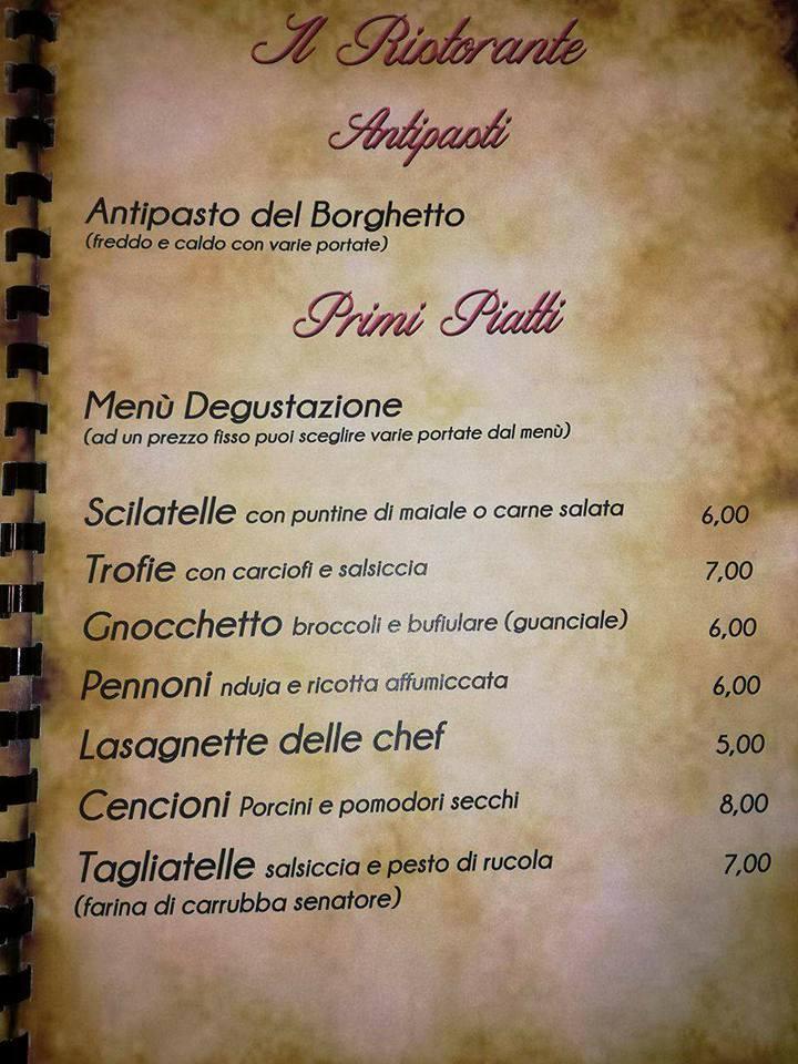Menu da Al Borghetto " Ristorante Cucina Tipica,pizzeria Con Forno A ...