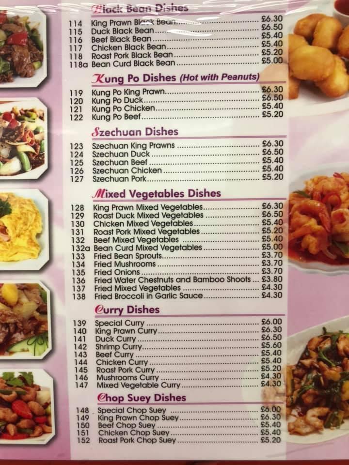 Menu at Angels Chinese restaurant, Barry