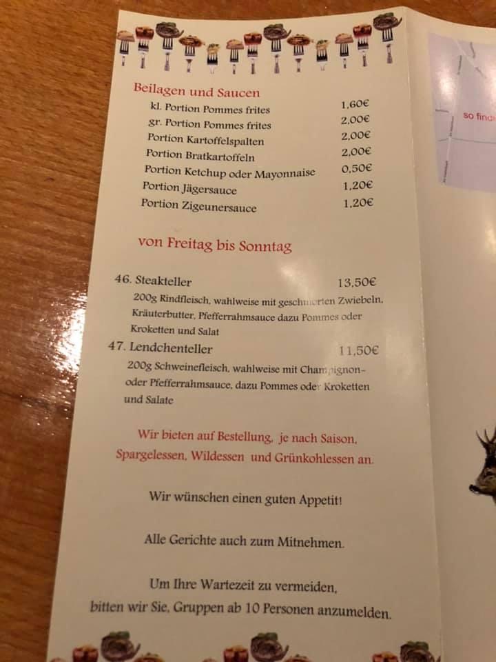 Speisekarte von Zum munteren Reh - Roger Wehner pub & Bar, Bersenbrück