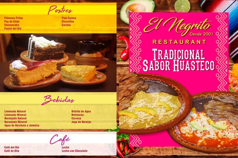 Carta del restaurante El Negrito, Tampico