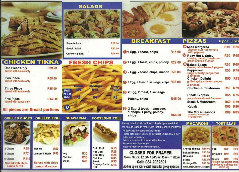 Speisekarte von JOLLY FOODS Pmb Pietermaritzburg restaurant ...