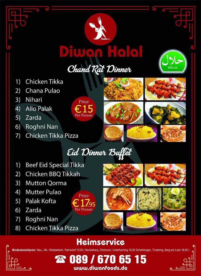 Speisekarte von Diwan Halal / Bombay Garden pizza, München, Sebastian ...