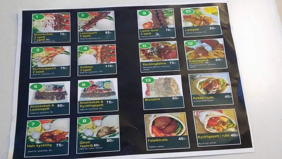 Menu at Restaurang Sara restaurant, Eskilstuna