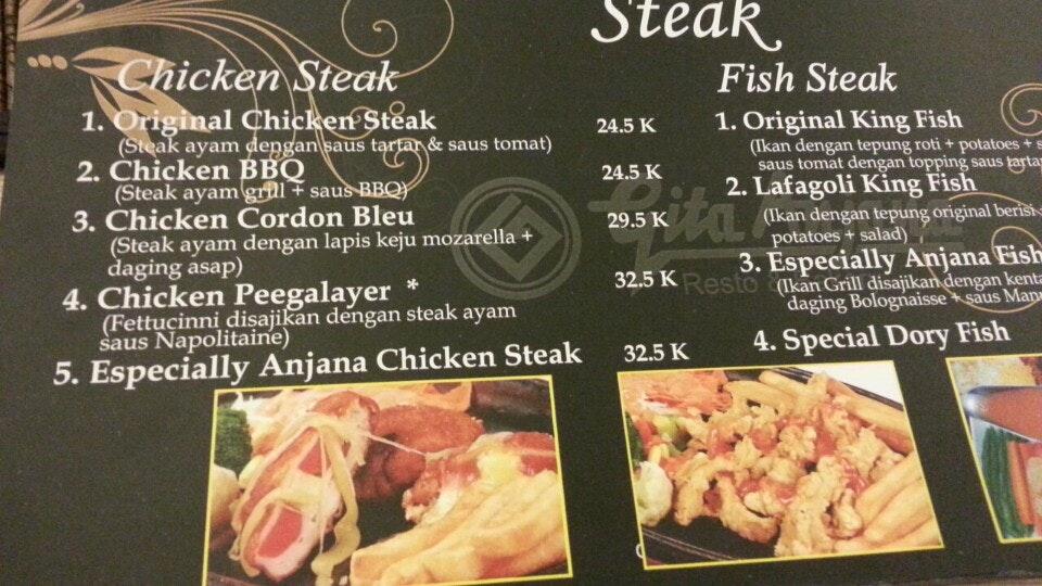 Carta de Gita Anjana Steak, Resto & Bakery, Yogyakarta