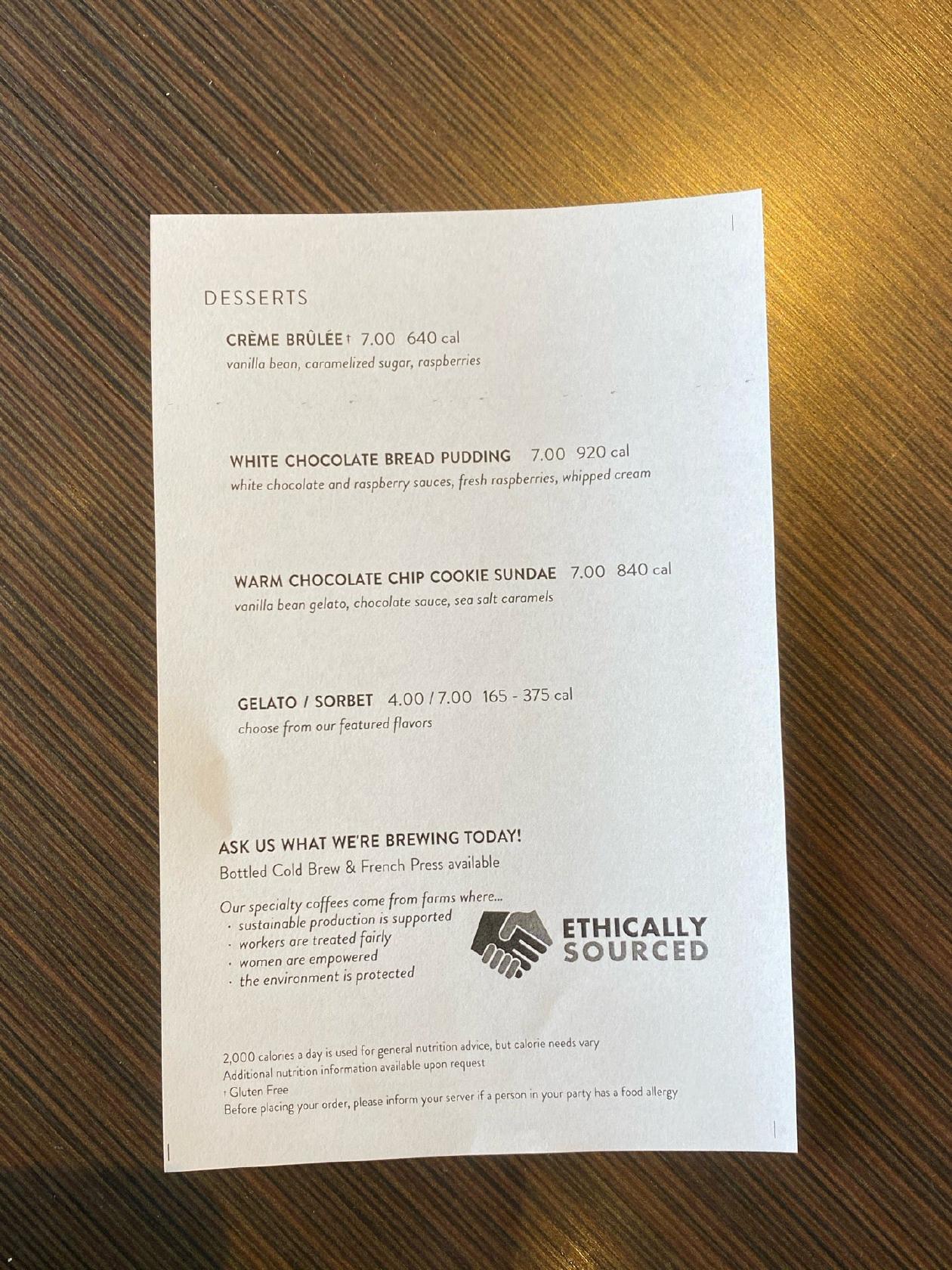 Menu at Ruscello pub & bar, Honolulu, Ala Moana Blvd Suite 2950