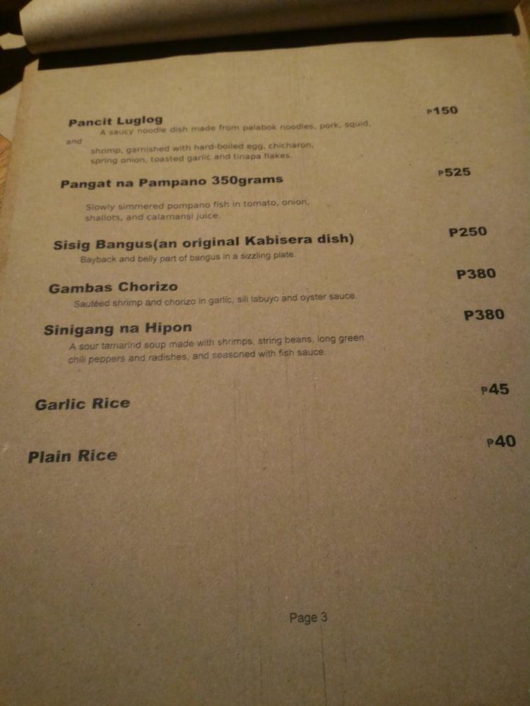 Menu at Max’s Kabisera restaurant, Taguig, 716 Bonifacio High Street