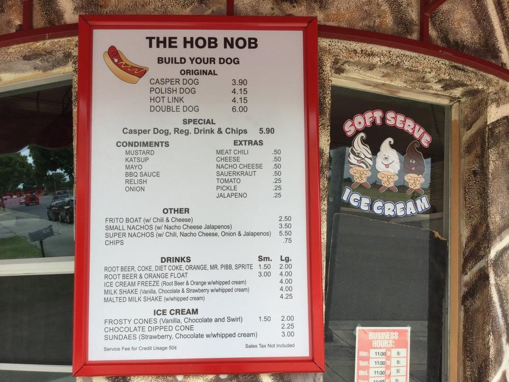 Menu at Hob Nob, Manteca