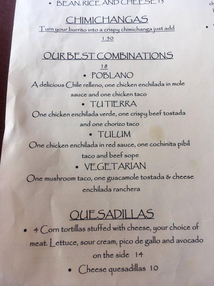 Menu at Tu Tierra Restaurant, Calgary, Bonaventure Dr SE