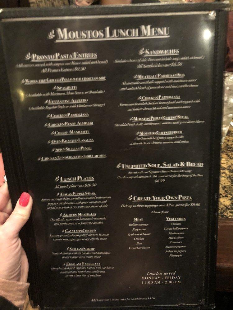 Menu at Moustos Pasta & Grill restaurant, Paris