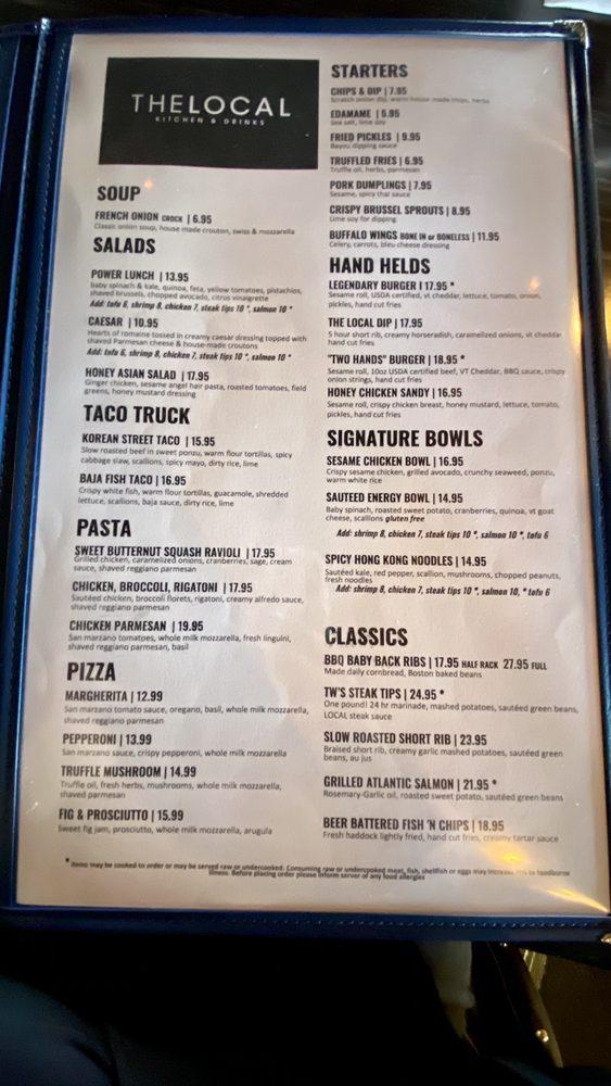 Menu at The LOCAL Kitchen & Drinks Waltham pub & bar, Waltham