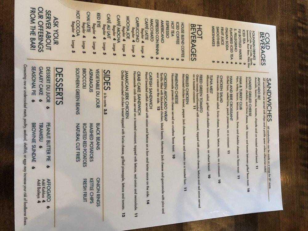 Menu at Brontë Bistro at Joseph-Beth pub & bar, Lexington, 161 ...