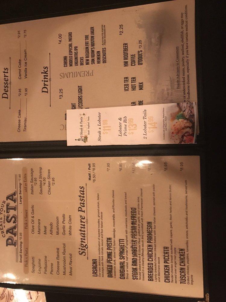 Menu at Club Cal Neva, Reno