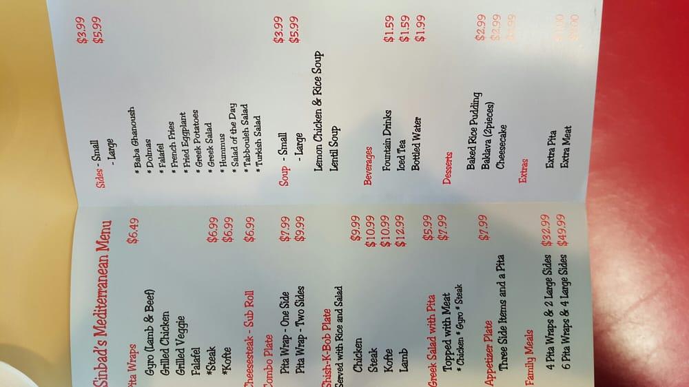 Menu at Si medi restaurant, Marietta