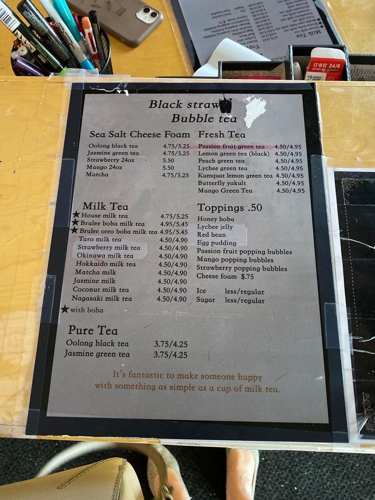Menu at Black Straw Tea Bar & Kitchen, Spokane Valley