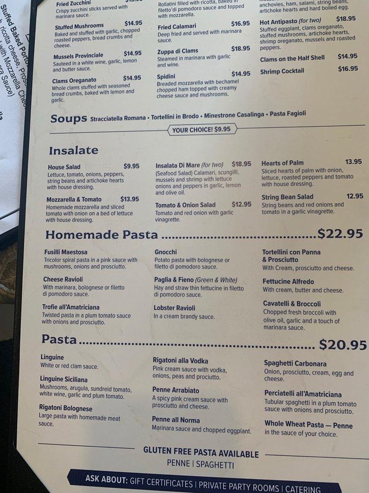 Menu at Aldo's Italian Restaurant, Wyckoff